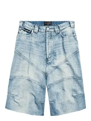 Balenciaga Knee Dart Shorts - Blue
