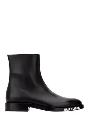 Balenciaga Logo Sole Ankle Boots - Black