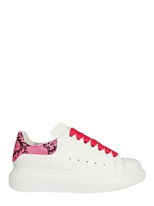 Alexander McQueen Oversized Sneaker With Snakeskin Print - White