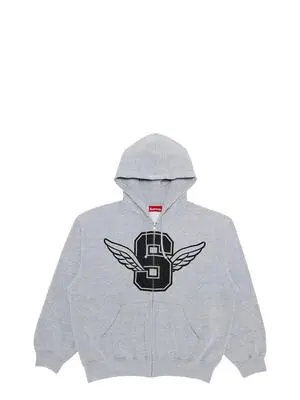 Supreme Wings Zip Up Hooded Sweatshirt - Grey