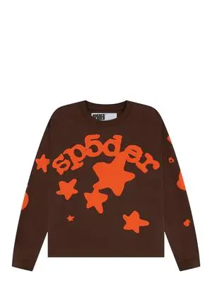 SP5DER Beluga Long-sleeve Tee - Brown