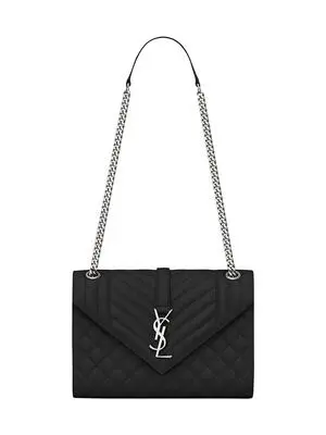 Saint Laurent Envelope Medium Chain Bag - Black