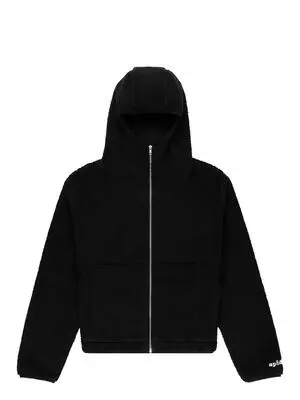 SP5DER Teddy Fleece Zip Up - Black