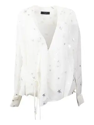 Amiri Stars Fil Coupe Wrap Shirt - White