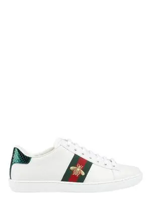 Gucci Ace Embroidered Bee Sneakers - White