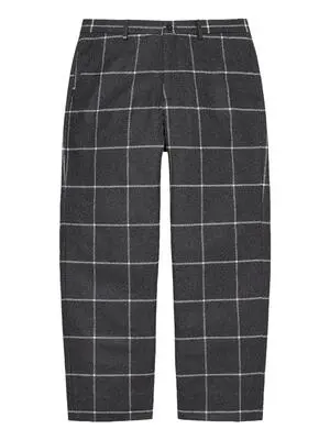 Supreme Windowpane Wool Trousers - Black