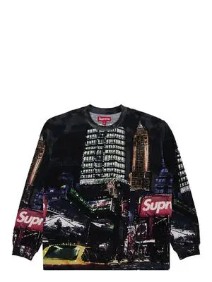 Supreme Skyline Sequin Long-sleeve Top - Black