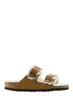 BIRKENSTOCK Arizona Shearling Slides - Tan