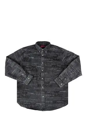 Supreme Dimensions Logo Denim Shirt - Black
