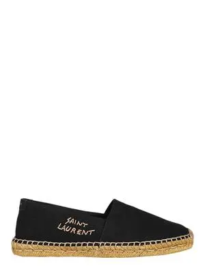 Saint Laurent Embroidered Espadrille - Black