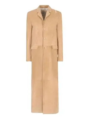 Marni Suede Duster Coat - Pink