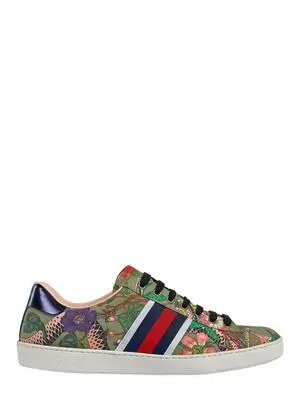 Gucci Flora Snake Sneakers - Red