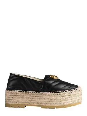 Gucci Gg Espadrilles Double Platform - Black