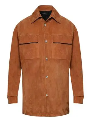 Amiri Ma Quad Suede Overshirt - Brown