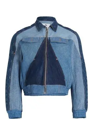 MARINE SERRE Regenerated Denim Jacket - Blue