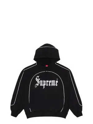 Supreme Curve Piping Hooded Sweatshirt - Black