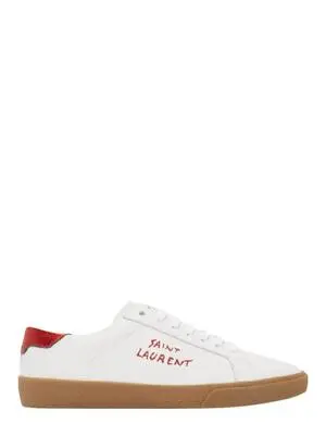 Saint Laurent Sl-06 Court Leather Sneakers - White