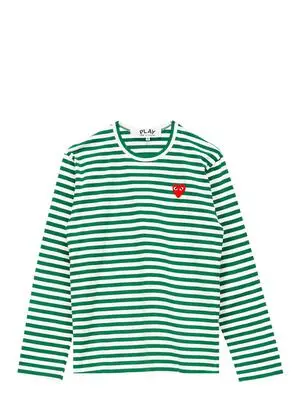 Play Comme Des Garcon Striped T-shirt - Green