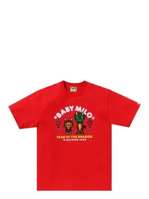 A BATHING APE Year Of The Dragon Baby Milo Tee - Red