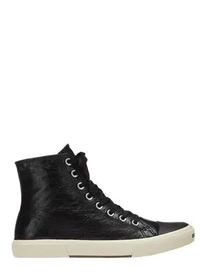 Balenciaga Paris High Arena Lambskin Sneakers - Black