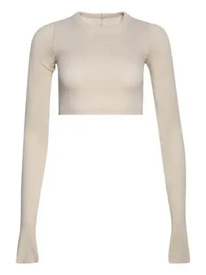 Rick Owens Crop Long-sleeve Tee - Tan