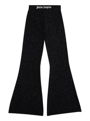 Palm Angels Logo Tape Lurex Pants - Black