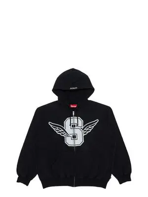 Supreme Wings Zip Up Hooded Sweatshirt - Black