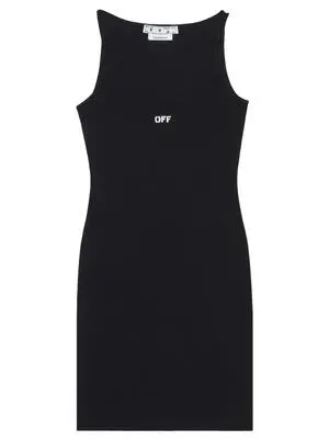 Off-White Off Stamp Rib Basic Tank Dress - Black