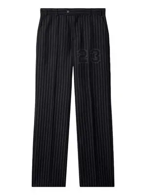 Off-White 23 Print Pinstriped Trousers - Blue