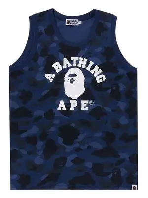 A BATHING APE Color Camo College Tank Top - Blue