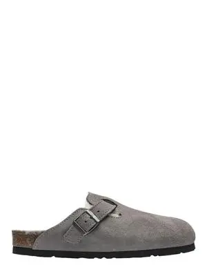 BIRKENSTOCK Boston Shearling Suede Clogs - Grey