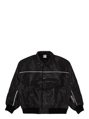 Supreme X Nike Leather Varsity Jacket - Black