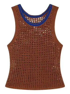 WALES BONNER Crochet Vest - Brown
