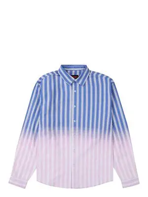 PLEASURES Fade Button-down Long-sleeve Shirt - Blue