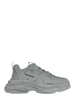 Balenciaga Triple S Allover Logo Sneakers - Grey