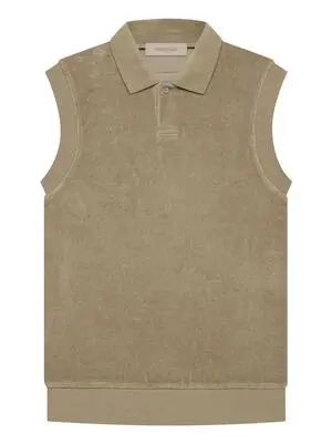 Fear Of God Velour Sleeveless Polo - Brown