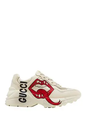 Gucci Rhyton Mouth Print Sneakers - Cream