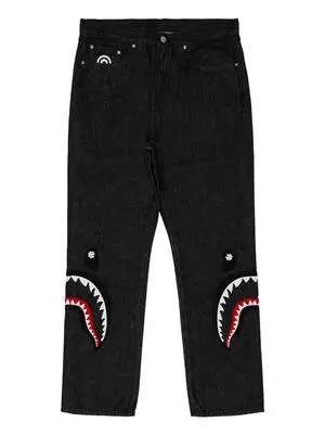 A BATHING APE Relaxed Fit Denim Pants - Black