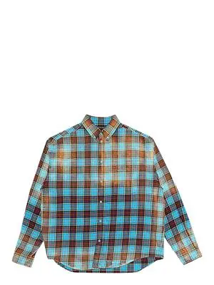 Balenciaga Checked Long-sleeve Shirt - Blue