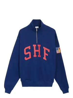SKY HIGH FARM WORKWEAR 1/4 Zip Sweater - Blue