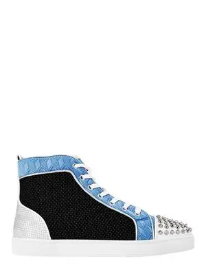 CHRISTIAN LOUBOUTIN Lou Spikes Orlato Flat - Blue