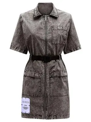 Alexander McQueen Buckle Shirt Dress - Grey