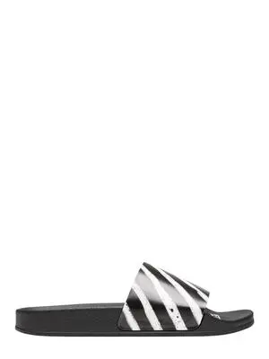 Off-White Spray Stripe Sliders - Black
