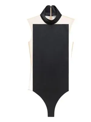 COURREGES Illusion Mockneck Bodysuit - Tan