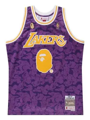 A BATHING APE X Mitchell Ness Lakers Swingman Jersey - Purple