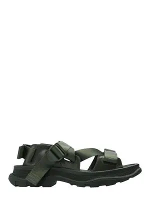 Alexander McQueen Strappy Leather Sport Sandal - Green