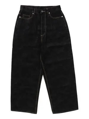 A BATHING APE 1st Camo Destroyed Loose Fit Denim Pants - Black