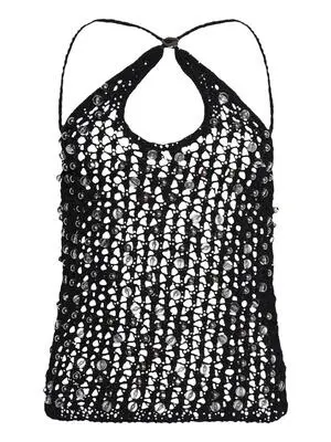 Coperni Beaded Knit Top - Black