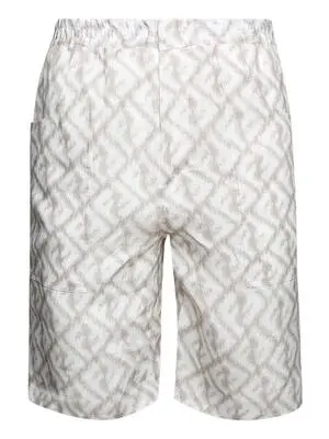 Fendi Logo Print Shorts - White