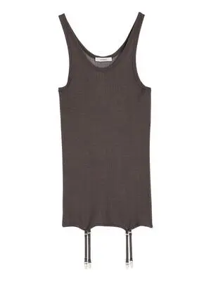 LEMAIRE Seamless Rib Tank Top - Brown